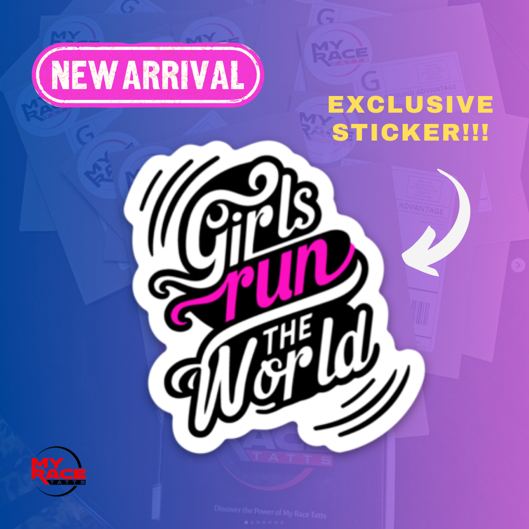 NEW - "Girls Run The World" STICKER - Limited Edition – My Race Tatts